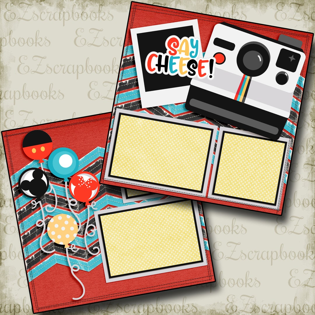 Say Cheese 2 Premade Scrapbook Pages EZ Layout 4058 - Etsy