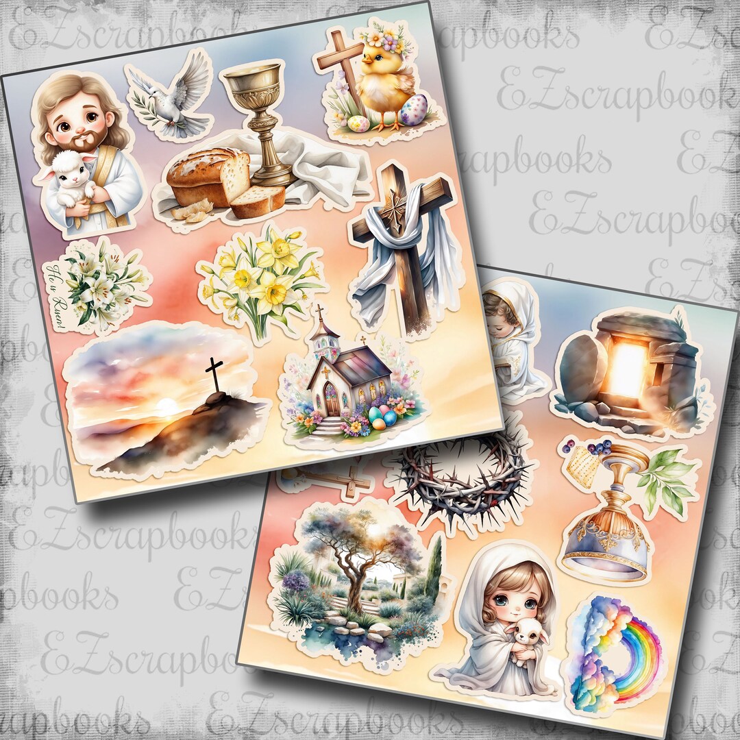 Christian Easter - Clip Art Sheets - 2 Pages - Scrapbooking - EZ Layout ...