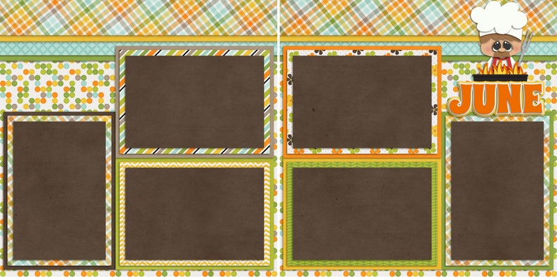 JUNE 2 Premade Scrapbook Pages EZ Layout 361 | Etsy