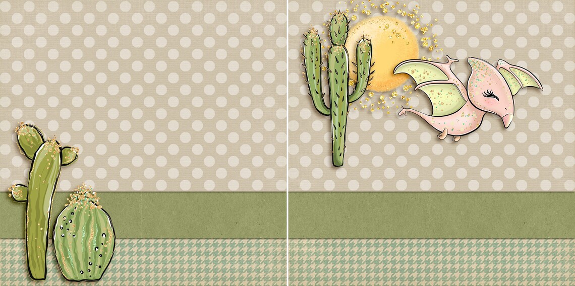 Dino Dig Background Pages Digital Scrapbook Page Bundle - Etsy