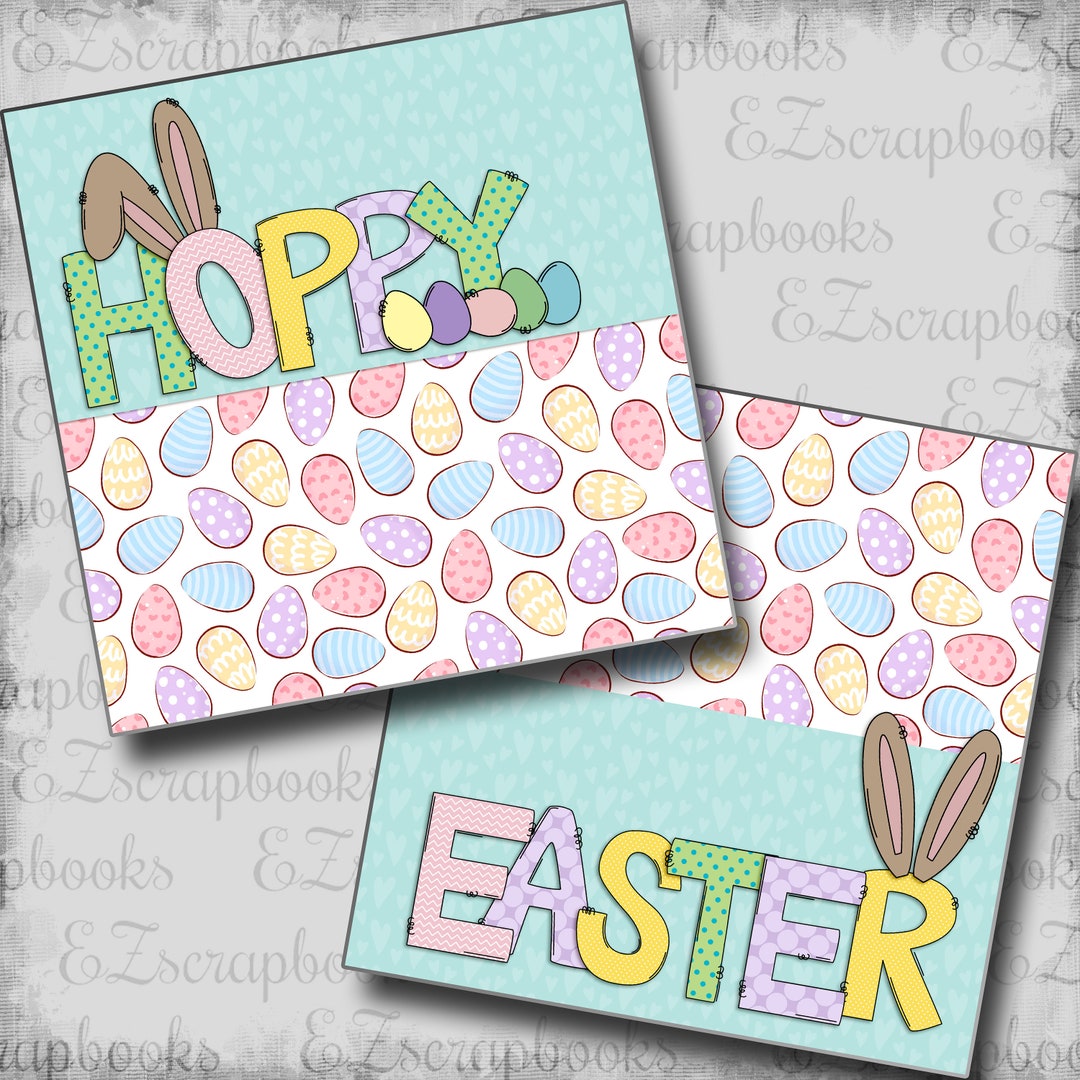 Hoppy Easter NPM - 2 Premade Scrapbook Pages - EZ Layout 5971 - Etsy