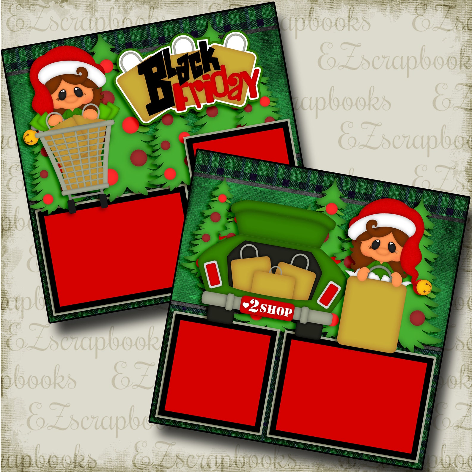 Black Friday 2 Premade Scrapbook Pages EZ Layout 3652 | Etsy