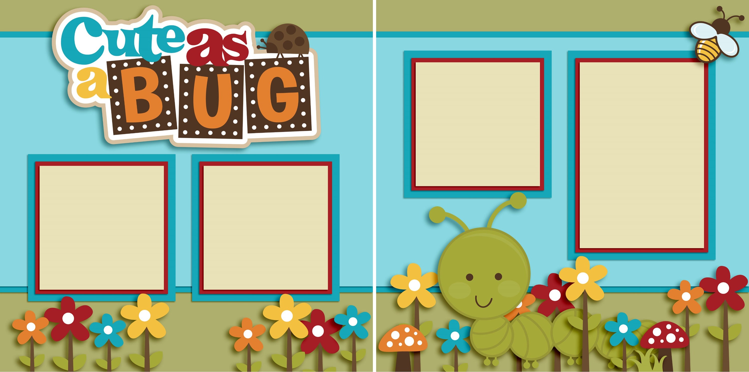 CUTE as a BUG Boy 2 Premade Scrapbook Pages EZ Layout 2486 - Etsy