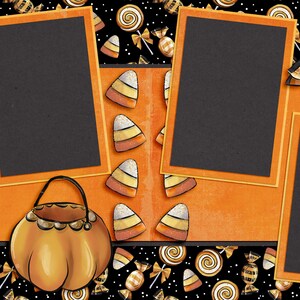 Halloween Moonlight Candy - 2 Premade Scrapbook Pages - EZ Layout 23 ...