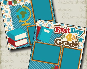 First Day 2nd Grade 2 Premade Printed Scrapbook Pages EZ | Etsy