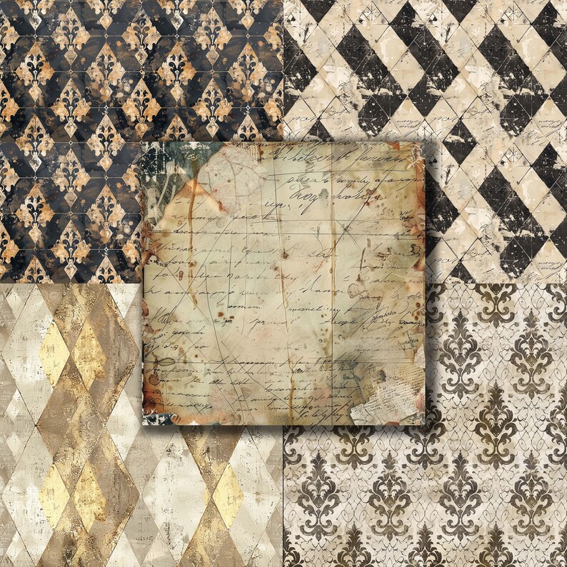 Distressed Harlequin - 12X12 Paper Pack - 8869 - Etsy