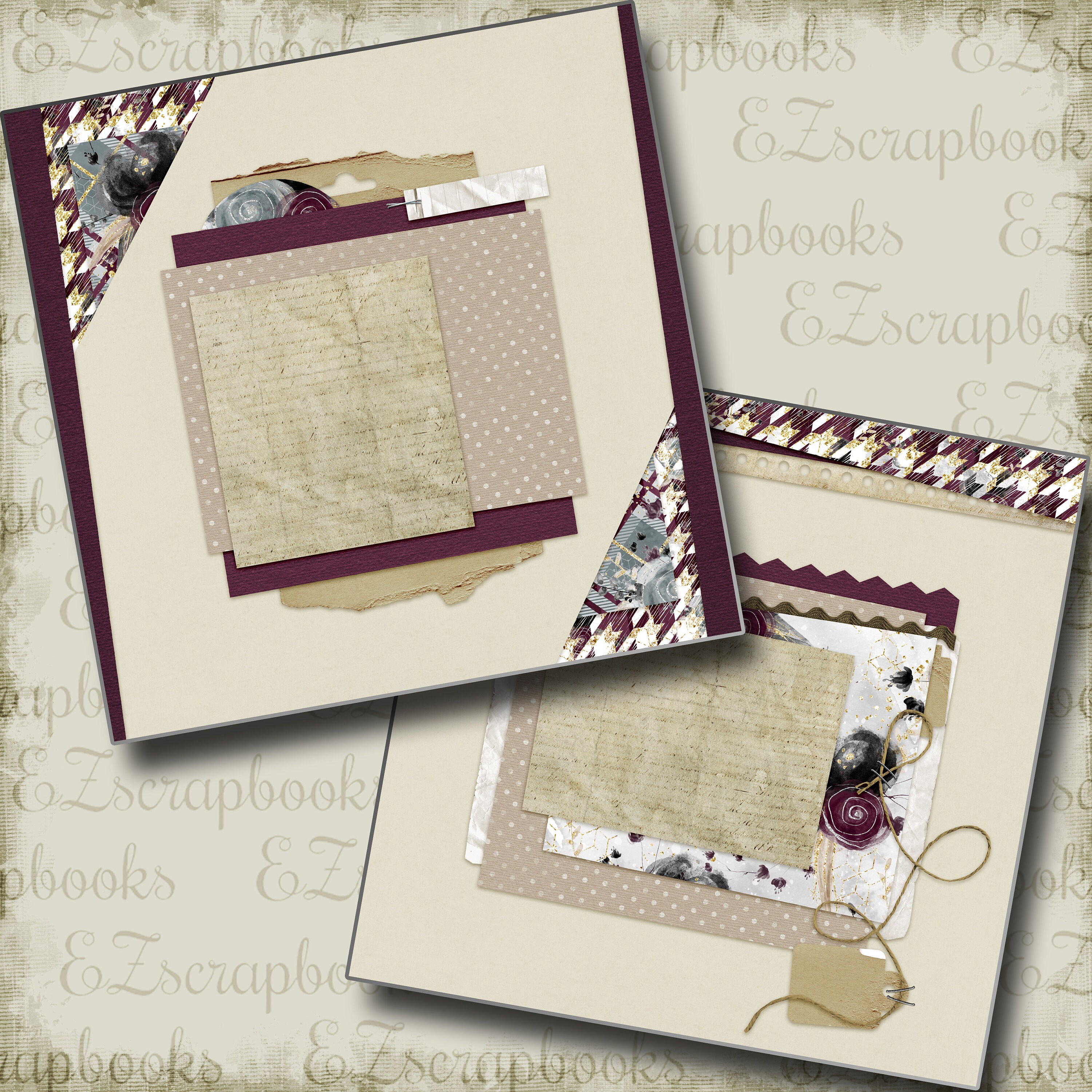 Special Memories NPM 2 Premade Scrapbook Pages EZ Layout | Etsy