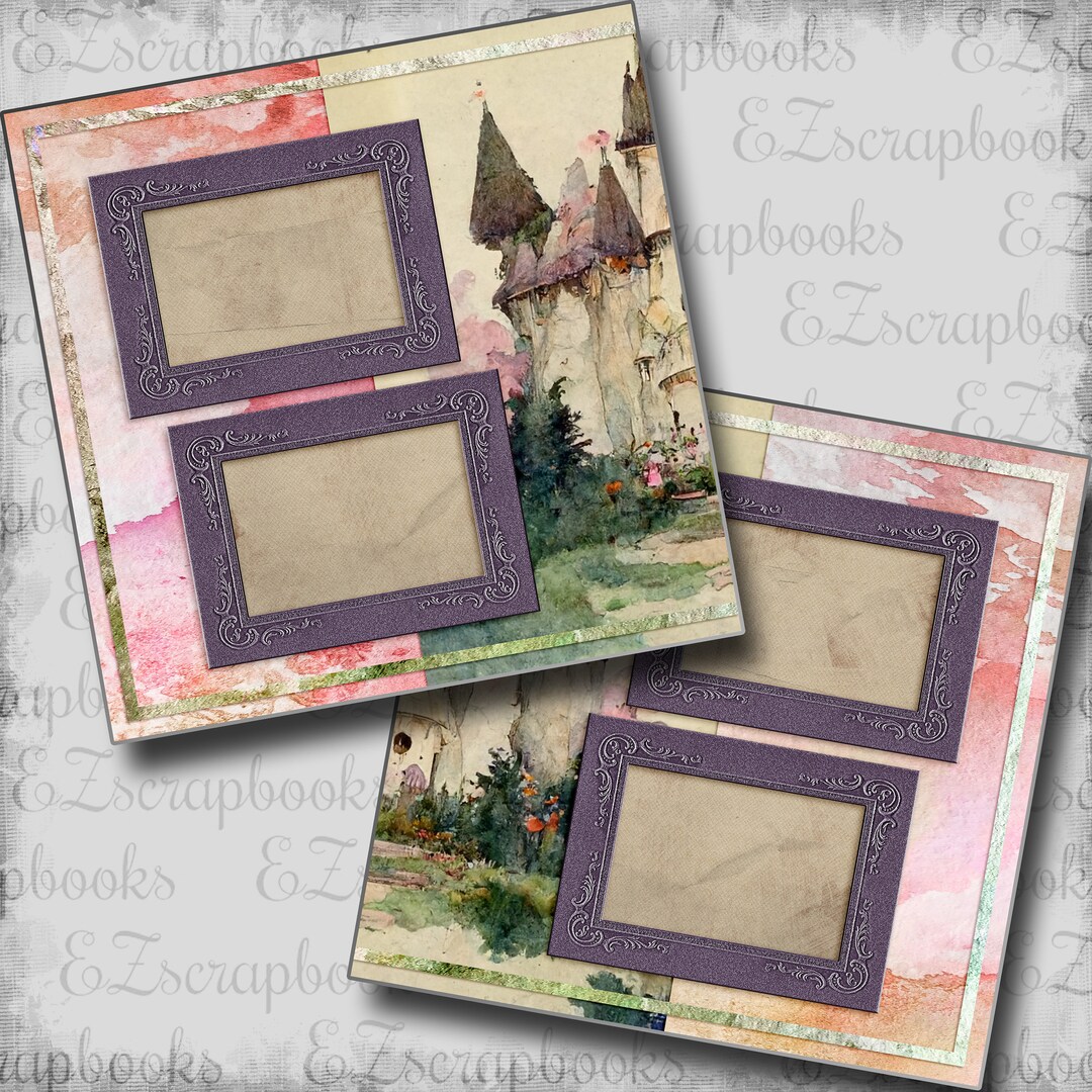Fairy Kingdom - Castle - 2 Premade Scrapbook Pages - EZ Layout 6580 - Etsy