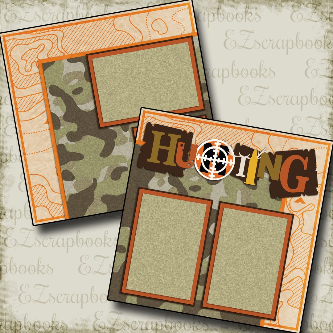 HUNTING 2 Premade Scrapbook Pages EZ Layout 2189 - Etsy