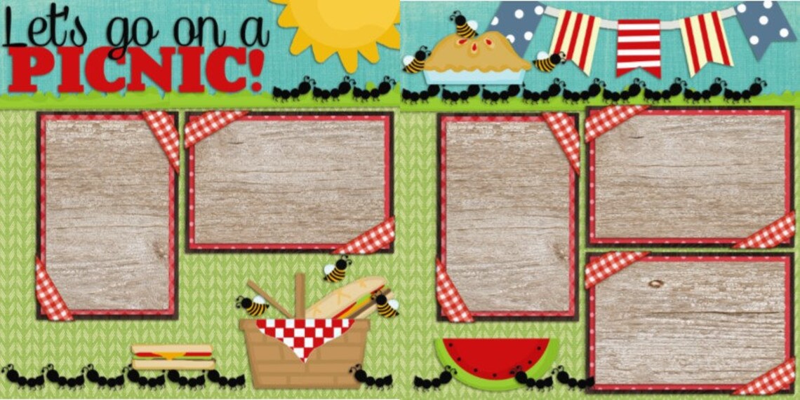 PICNIC 2 Premade Scrapbook Pages EZ Layout 78 - Etsy