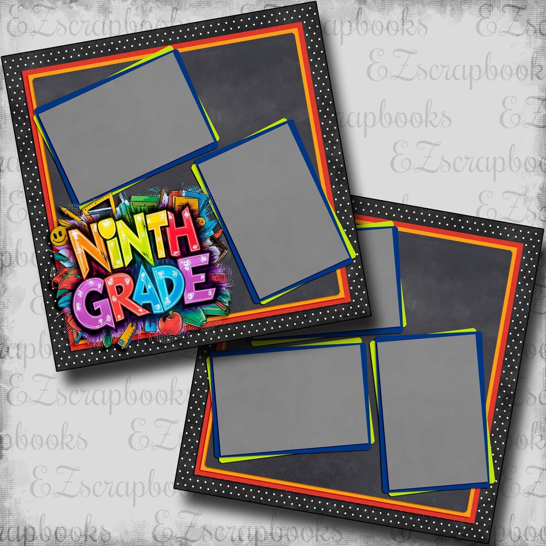 Ninth Grade Boy - 2 Premade Scrapbook Pages - EZ Layout 25-726 - Etsy