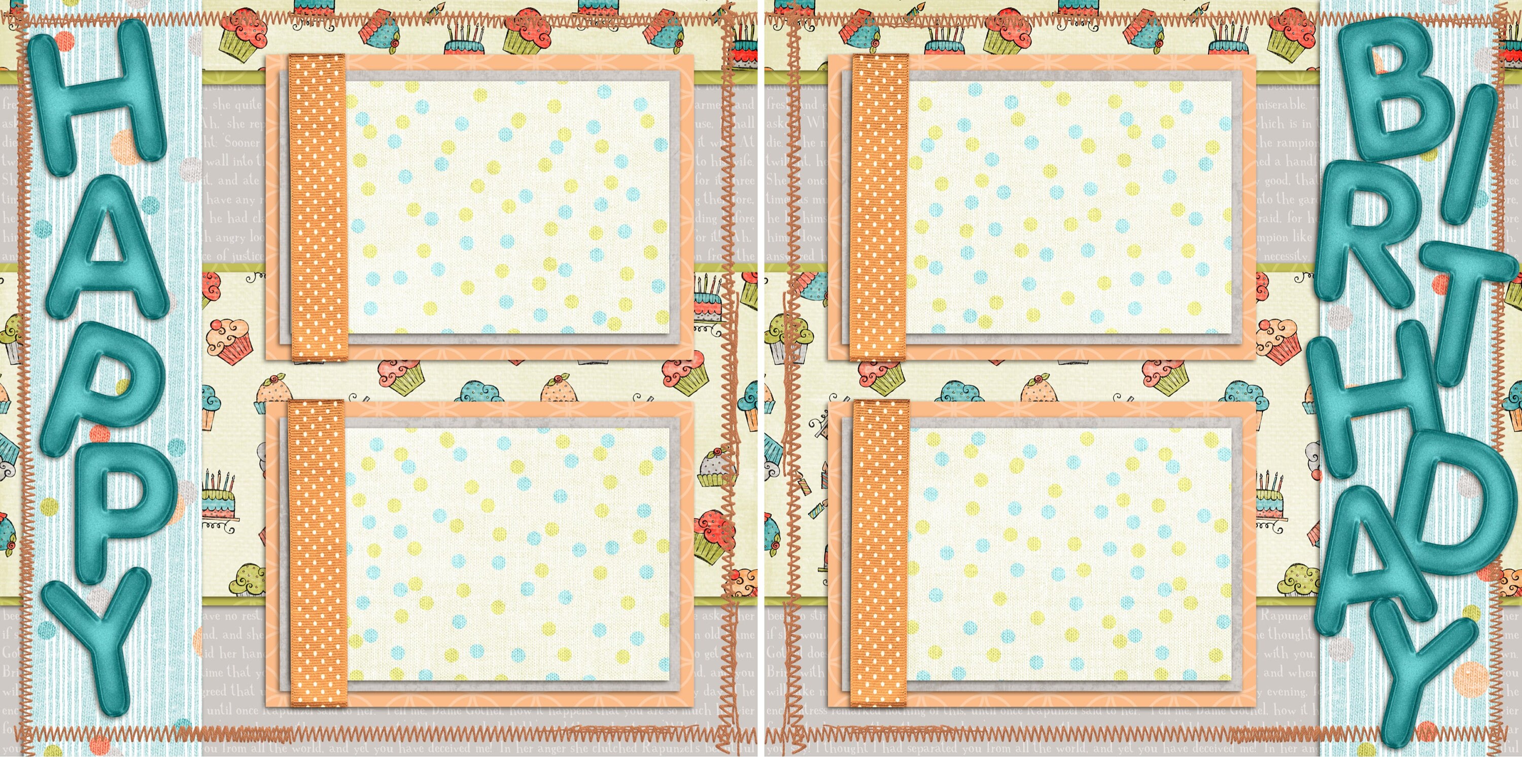 HAPPY BIRTHDAY - 2 Premade Scrapbook Pages - EZ Layout 94 - Etsy