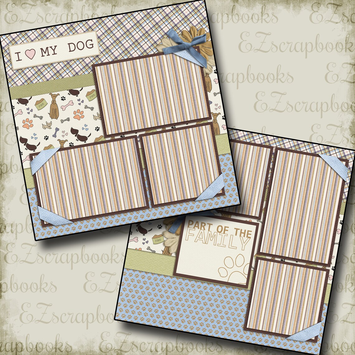 I LOVE My DOG 2 Premade Scrapbook Pages EZ Layout 106 - Etsy