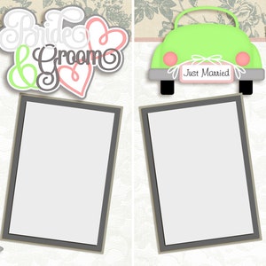 Just Married - Wedding - 2 Premade Scrapbook Pages - EZ Layout 3398 - Etsy