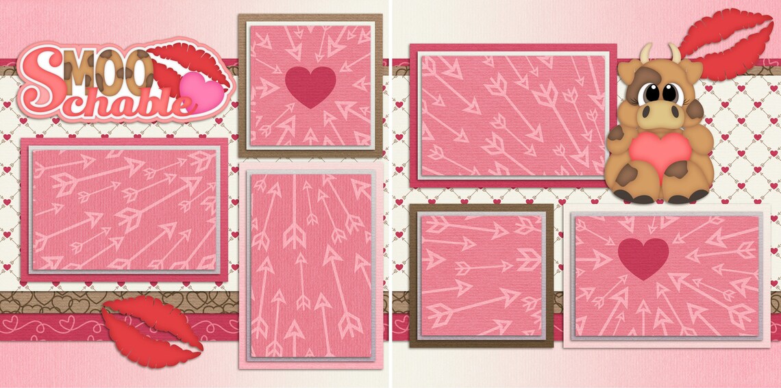 SMOOCHABLE 2 Premade Scrapbook Pages EZ Layout 42 | Etsy