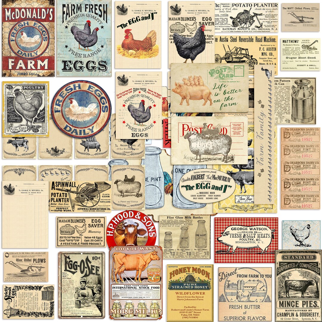 Farmhouse Ephemera Embellishment Pack - 7437 - Etsy