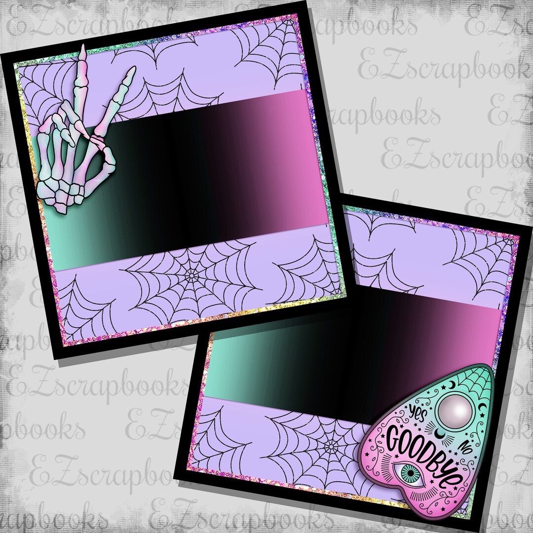 Pretty Creepy Goodbye NPM - 2 Premade Scrapbook Pages - EZ Layout 23 ...