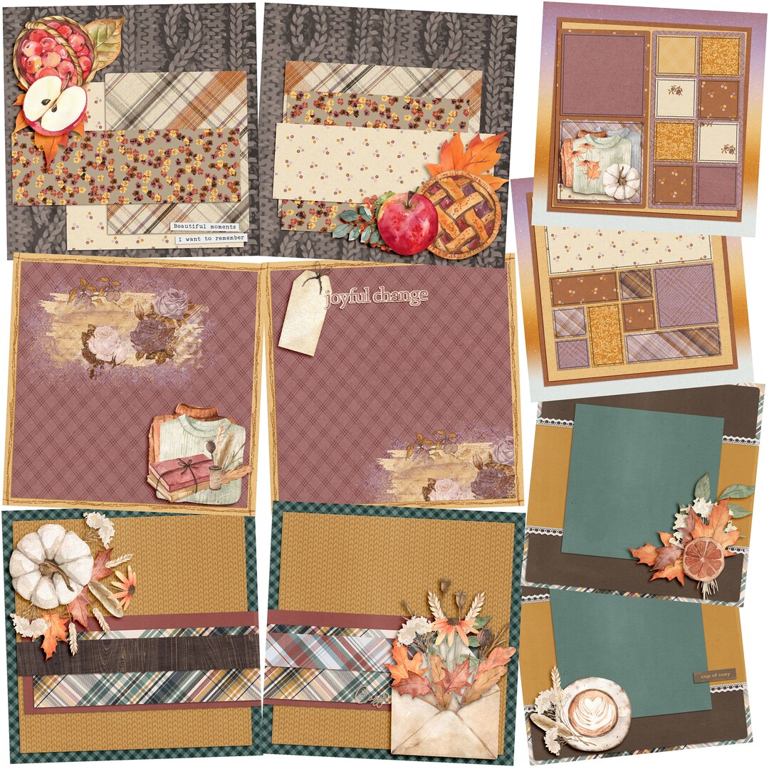 Beautiful Moments of Fall - Background Pages - Digital Scrapbook Page ...