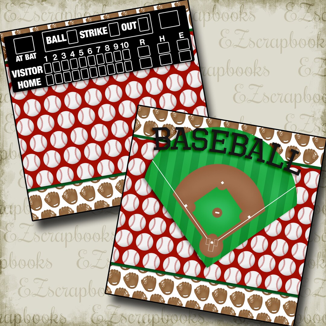 Baseball Diamond NPM - 2 Premade Scrapbook Pages - EZ Layout 2525 - Etsy