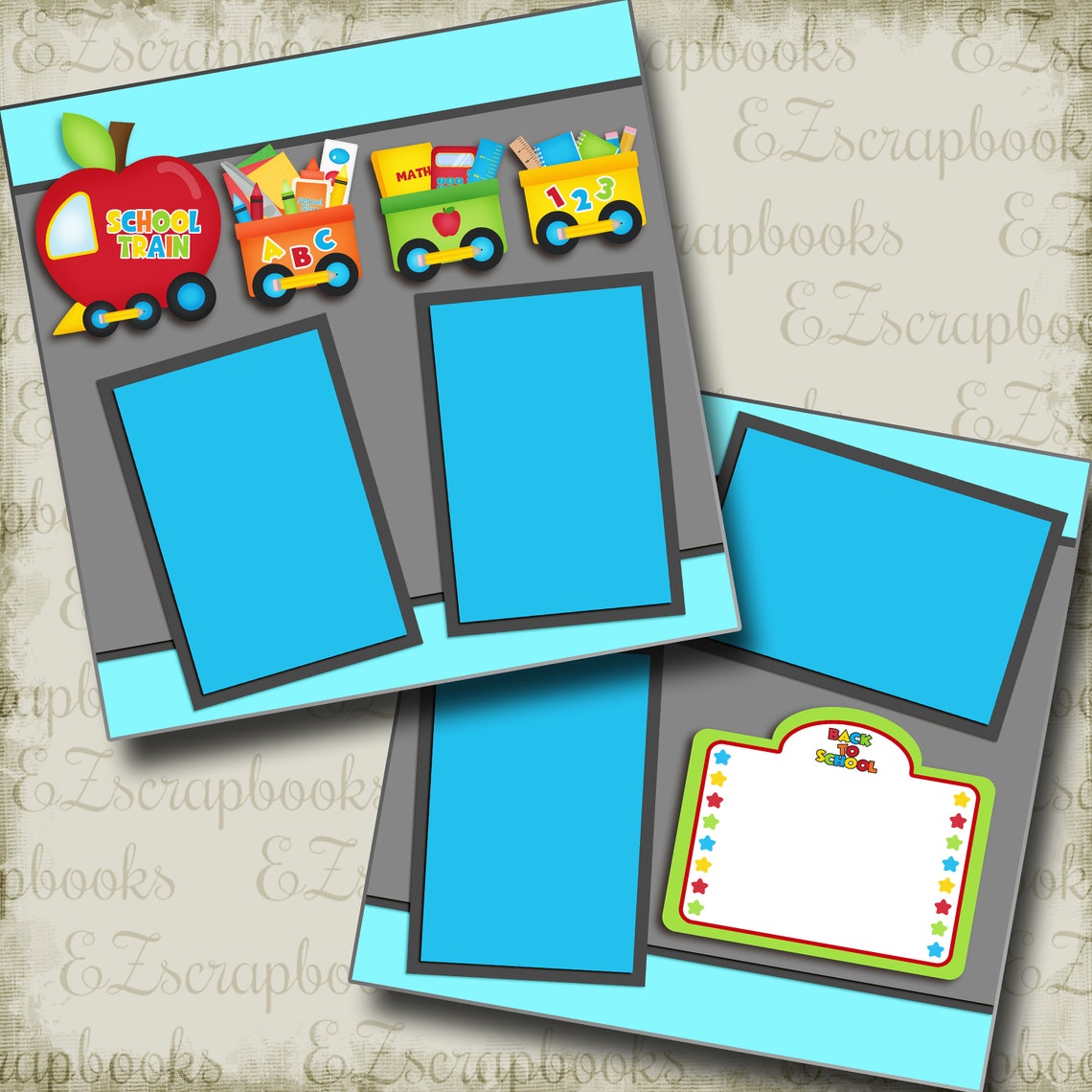 School Train School 2 Premade Scrapbook Pages EZ Layout - Etsy