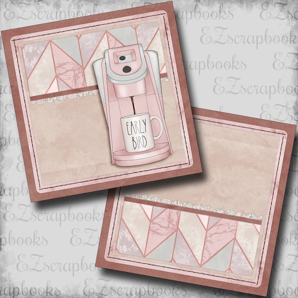 Coffee Scrapbook Layout - Etsy