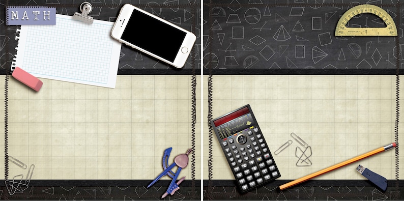 Math Gear NPM 2 Premade Scrapbook Pages EZ Layout 4303 - Etsy