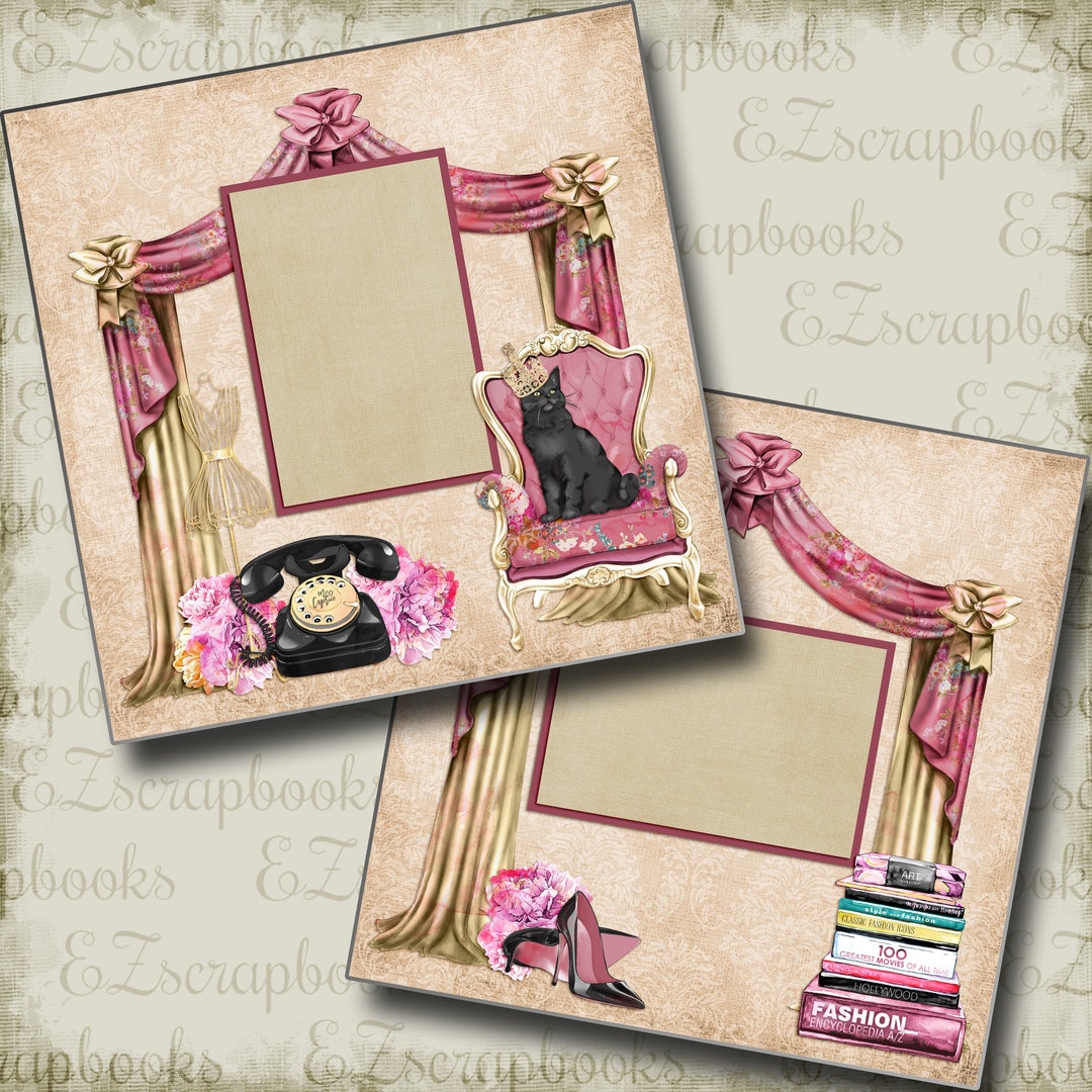 So Fancy - 2 Premade Scrapbook Pages - EZ Layout 5032 - Etsy