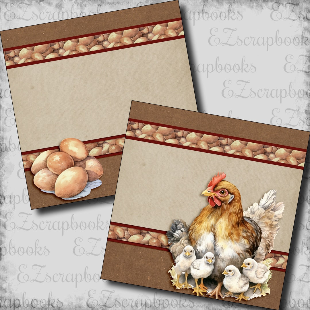 Farm Chickens NPM - 2 Premade Scrapbook Pages - Paper - EZ Layout 24 ...