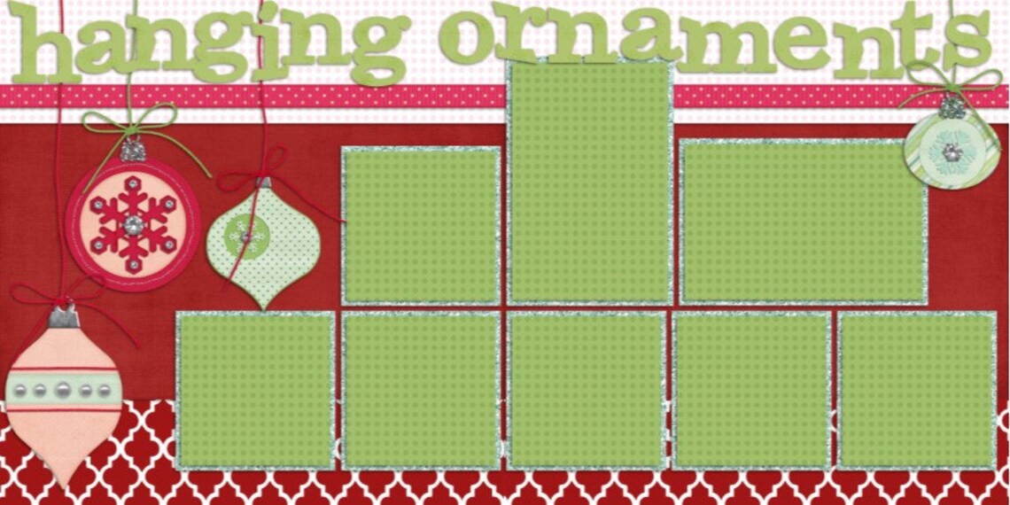 HANGING ORNAMENTS 2 Premade Scrapbook Pages EZ Layout 577 | Etsy