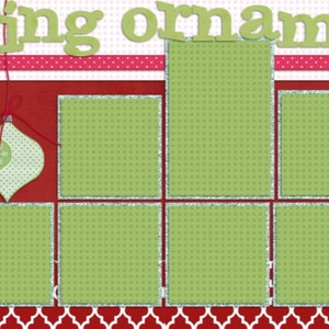 HANGING ORNAMENTS - 2 Premade Scrapbook Pages - EZ Layout 577 - Etsy