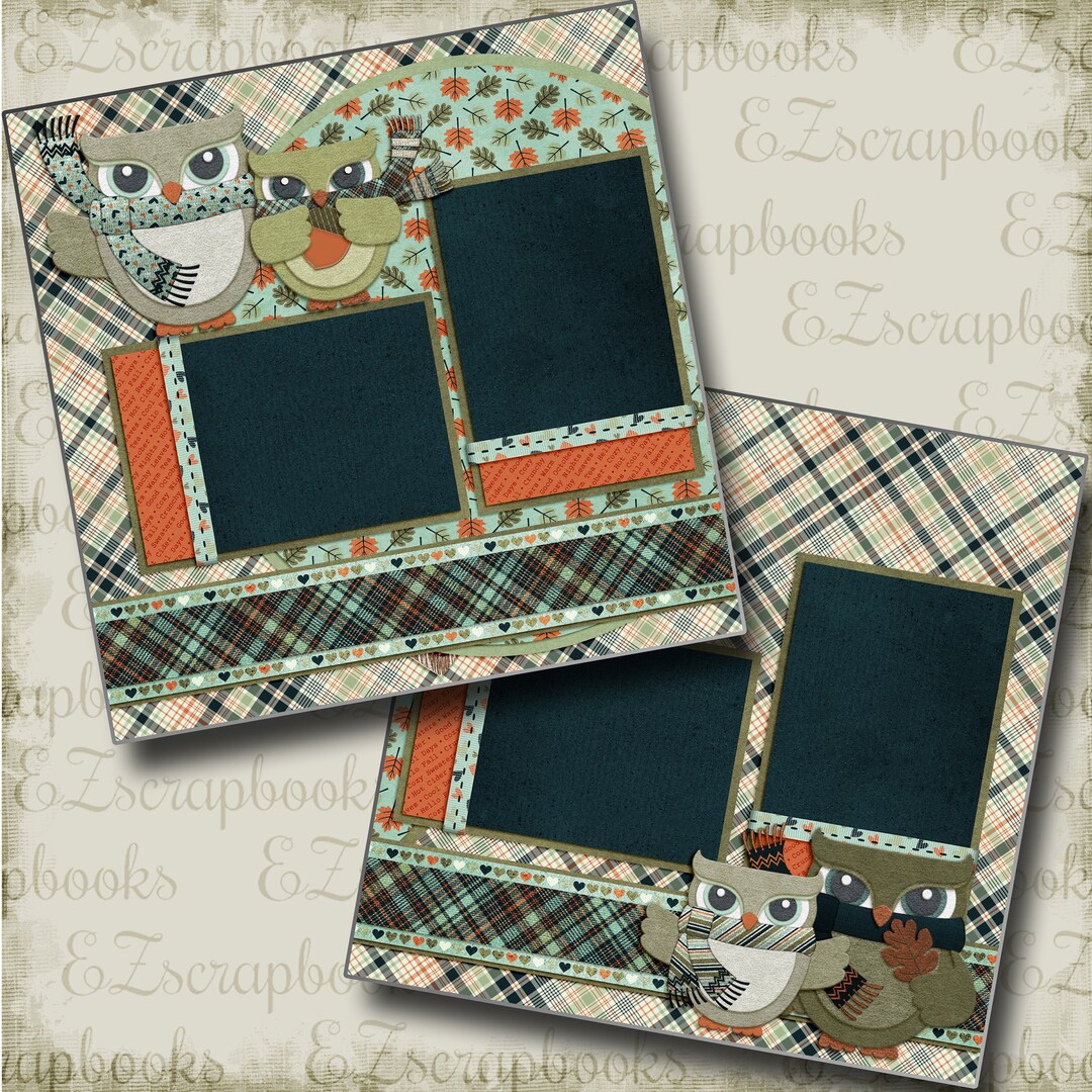 Autumn Snuggles - 2 Premade Scrapbook Pages - EZ Layout 3552 - Etsy