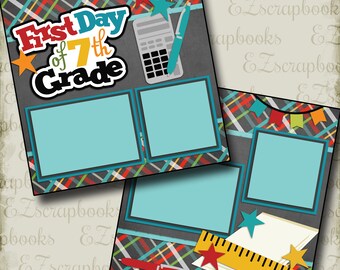 First Day 2nd Grade 2 Premade Printed Scrapbook Pages EZ | Etsy