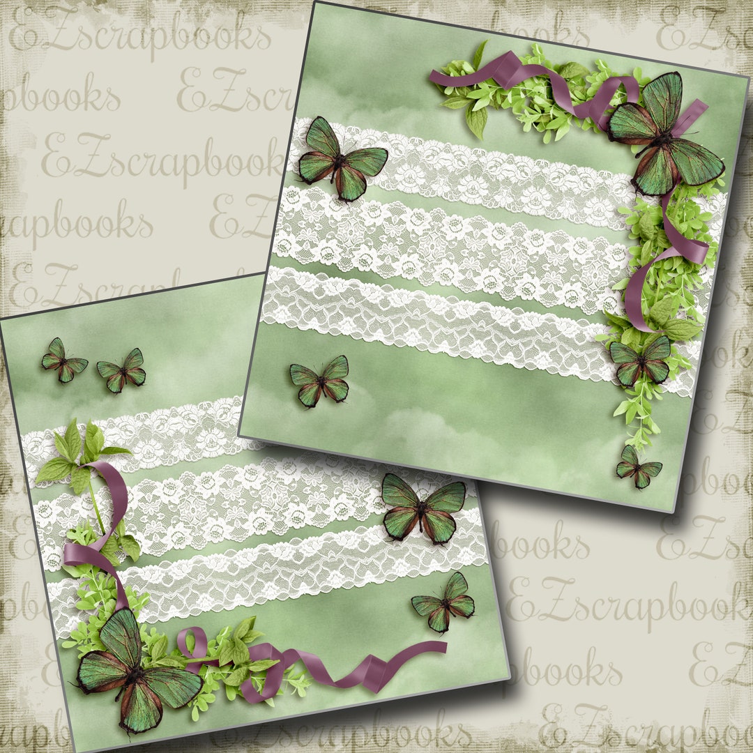Beautiful Butterflies NPM - 2 Premade Scrapbook Pages - EZ Layout 3889 ...