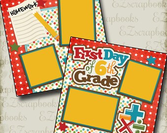 First Day 2nd Grade 2 Premade Printed Scrapbook Pages EZ | Etsy