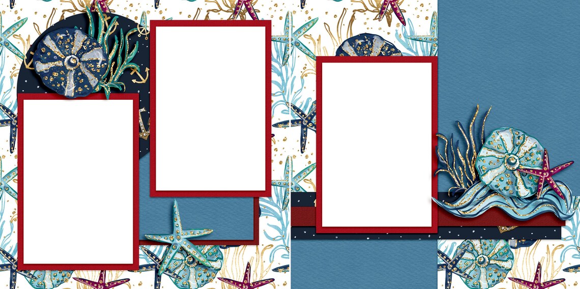 Nautical Vacation Beach EZ Quick Pages Digital Scrapbook - Etsy