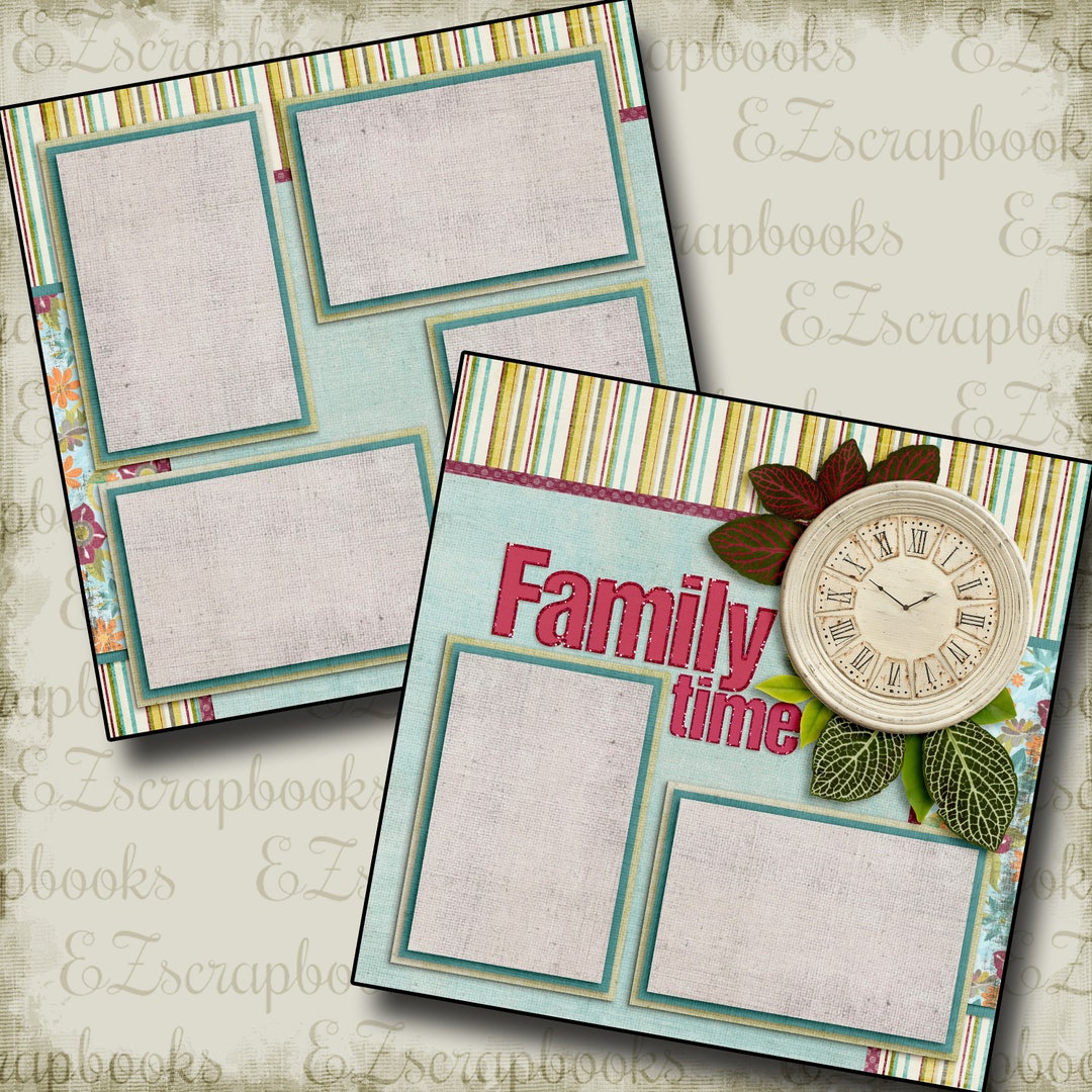 FAMILY TIME 2 Premade Scrapbook Pages EZ Layout 2715 - Etsy