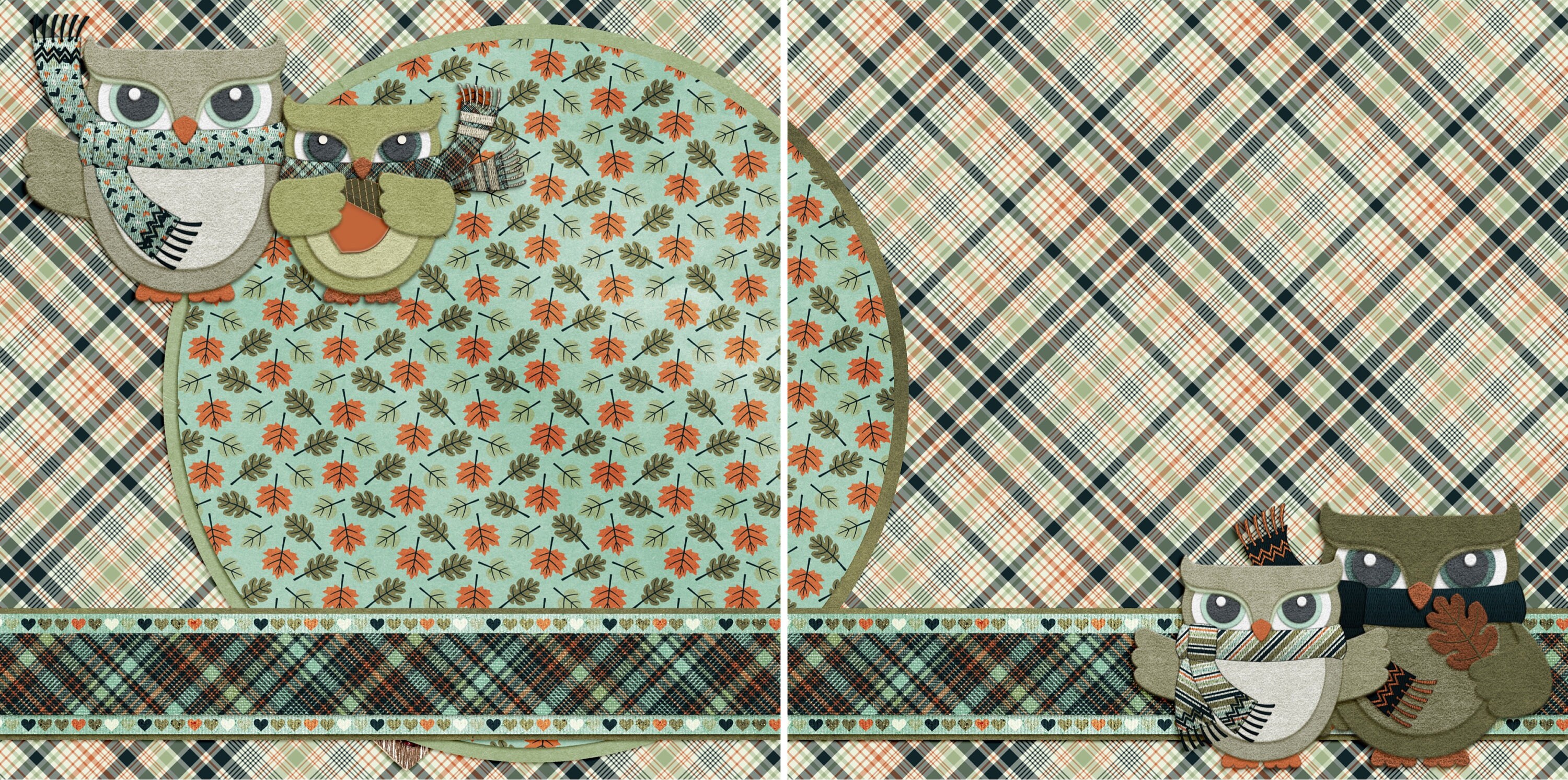 Autumn Snuggles NPM 2 Premade Scrapbook Pages EZ Layout | Etsy