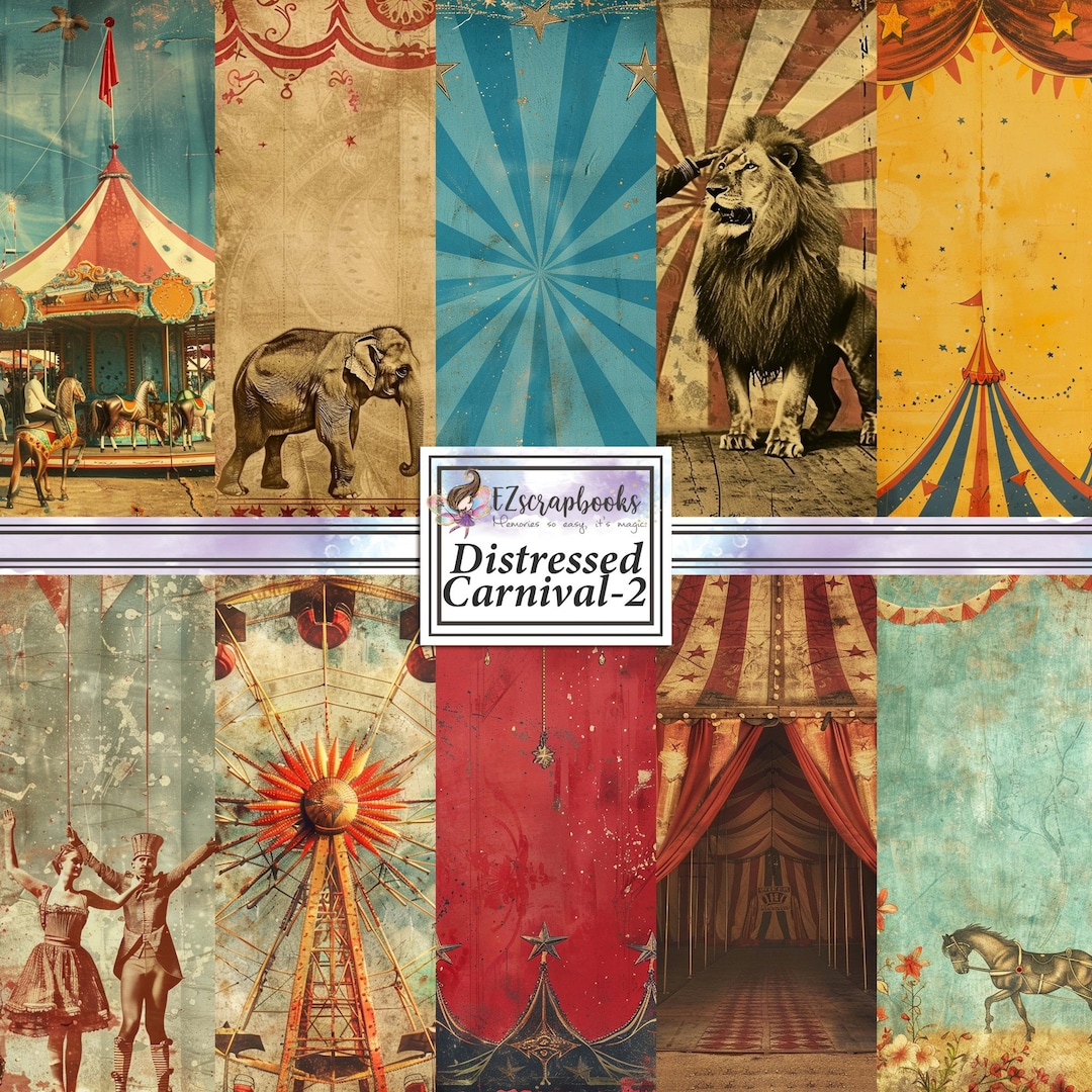 Distressed Carnival 2 - 12X12 Paper Pack - 8860 - Etsy