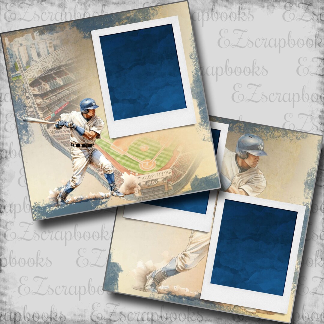 Baseball Player 2 Premade Scrapbook Pages EZ Layout 23-102 - Etsy