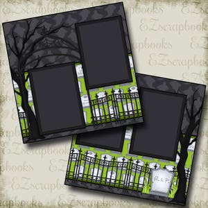 GRAVEYARD 2 Premade Scrapbook Pages EZ Layout 2391 - Etsy