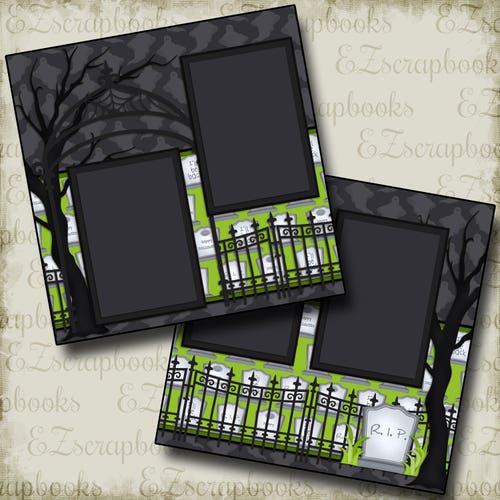 Ghoulish Ghosts 2 Premade Scrapbook Pages EZ Layout 6324 - Etsy