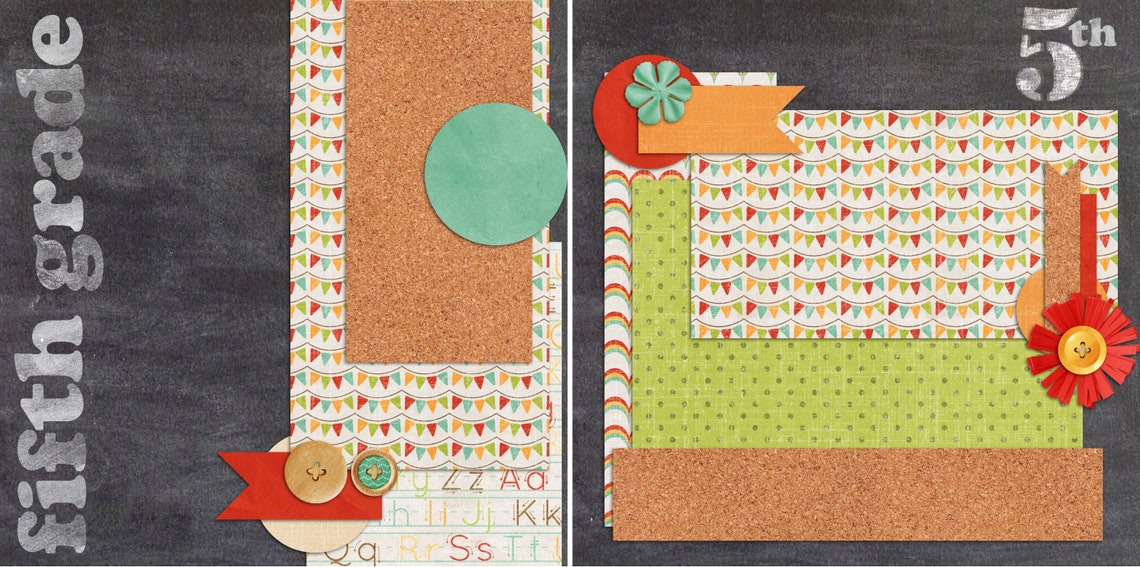 Fifth Grade NPM School 2 Premade Printed Scrapbook Pages | Etsy