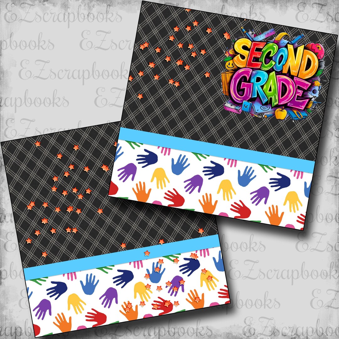 Second Grade Boy NPM - 2 Premade Scrapbook Pages - EZ Layout 25-713 - Etsy