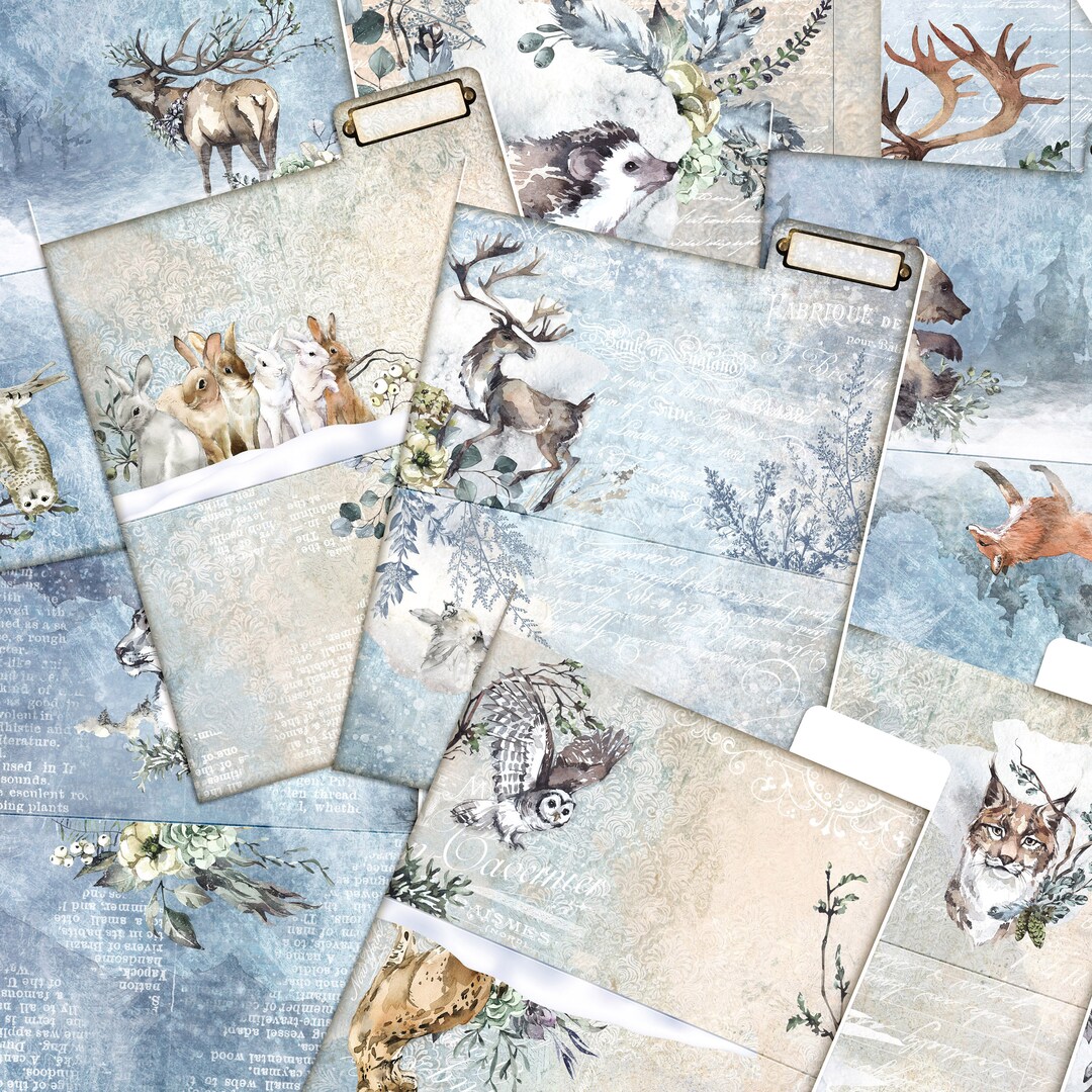 Winter Animals File Folders & Pockets 7631 - Etsy