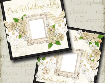 Just Married Wedding 2 Premade Scrapbook Pages EZ Layout | Etsy