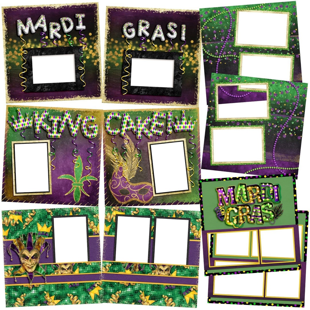 Mardi Gras Bling EZ Quick Pages - Digital Scrapbook Quick Page Bundle ...
