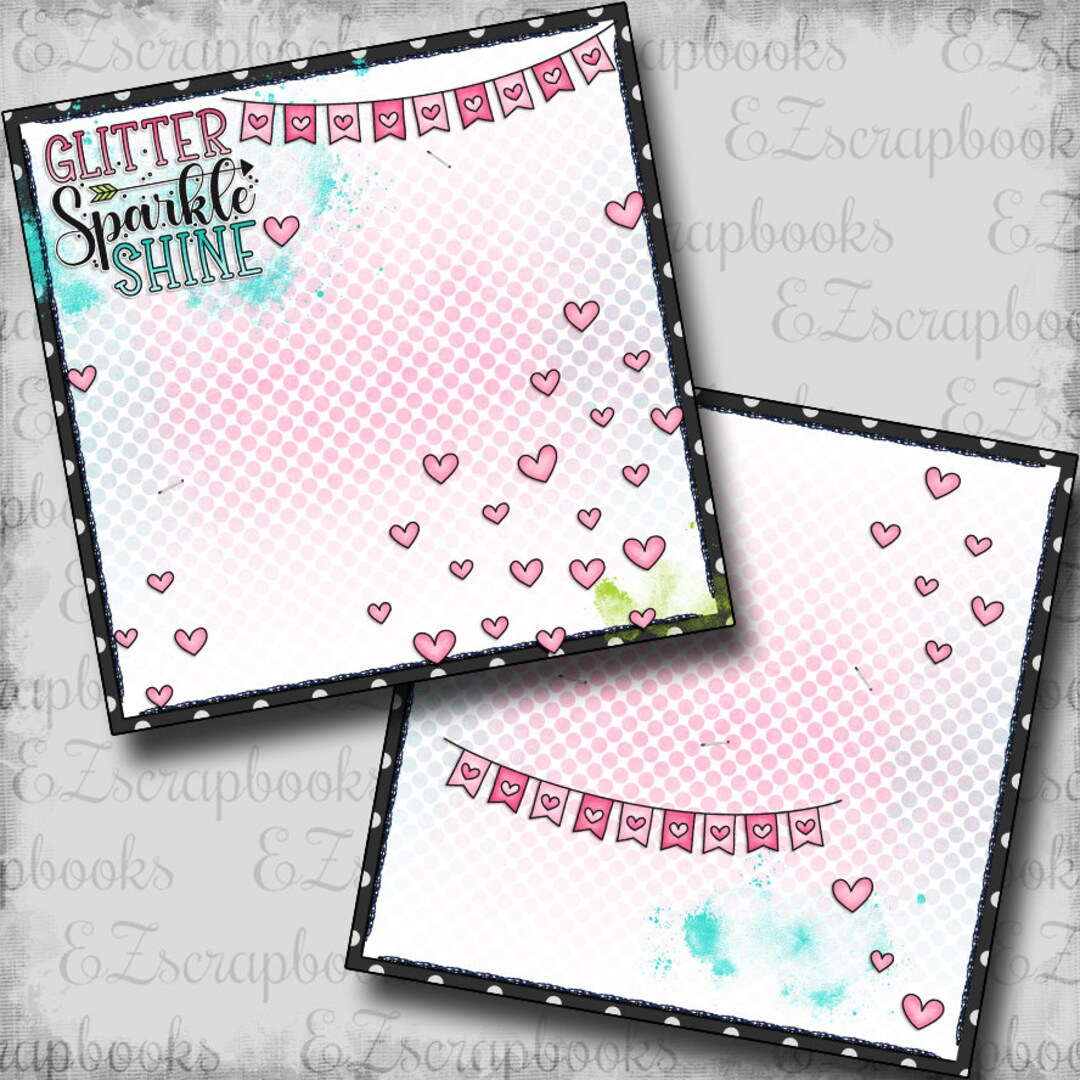 Glitter Sparkle Shine NPM - 2 Premade Scrapbook Pages - EZ Layout 6347 ...