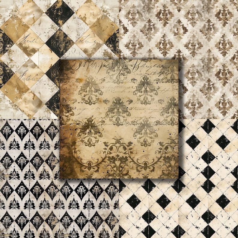 Distressed Harlequin - 12X12 Paper Pack - 8869 - Etsy
