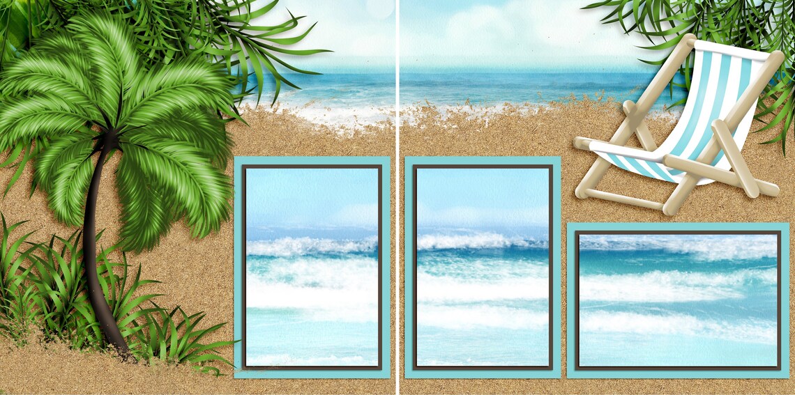 Beach Paradise 2 Premade Scrapbook Pages EZ Layout 4084 - Etsy