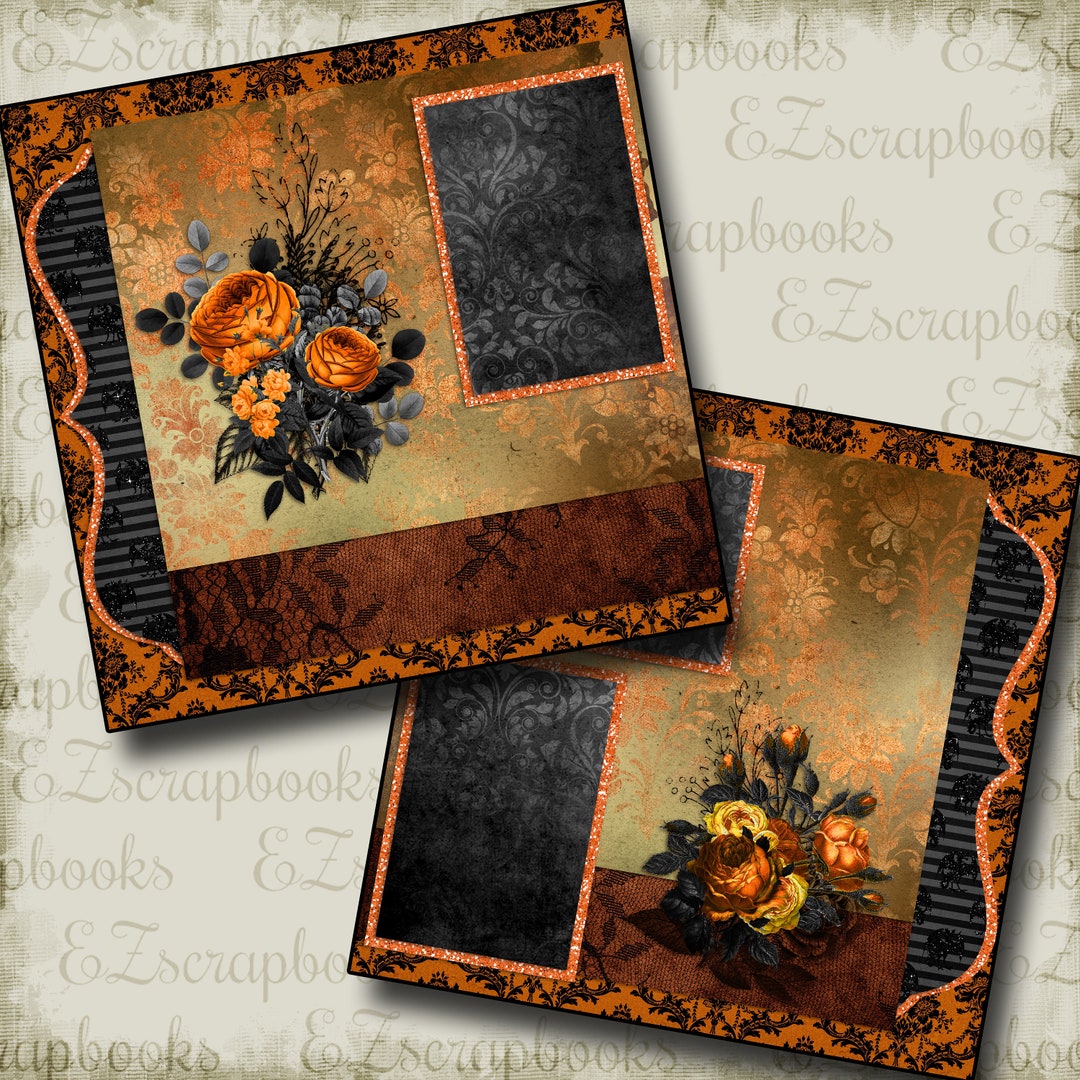 October Rose - 2 Premade Scrapbook Pages - EZ Layout 3334 - Etsy